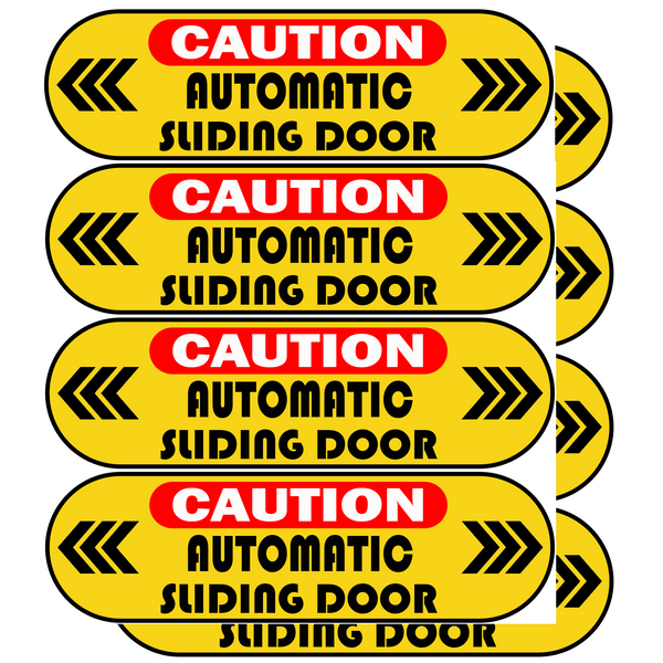 8pc Caution Automatic Sliding Door Warning Sticker 5 X 15 Totomous